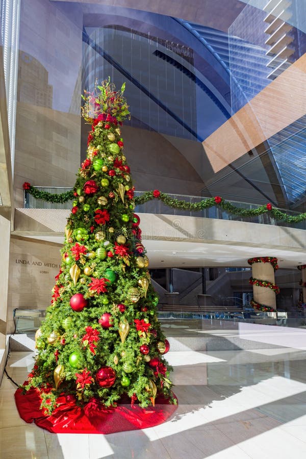 Christmas Tree in a Modern Building Editorial Stock Photo - Image of ...