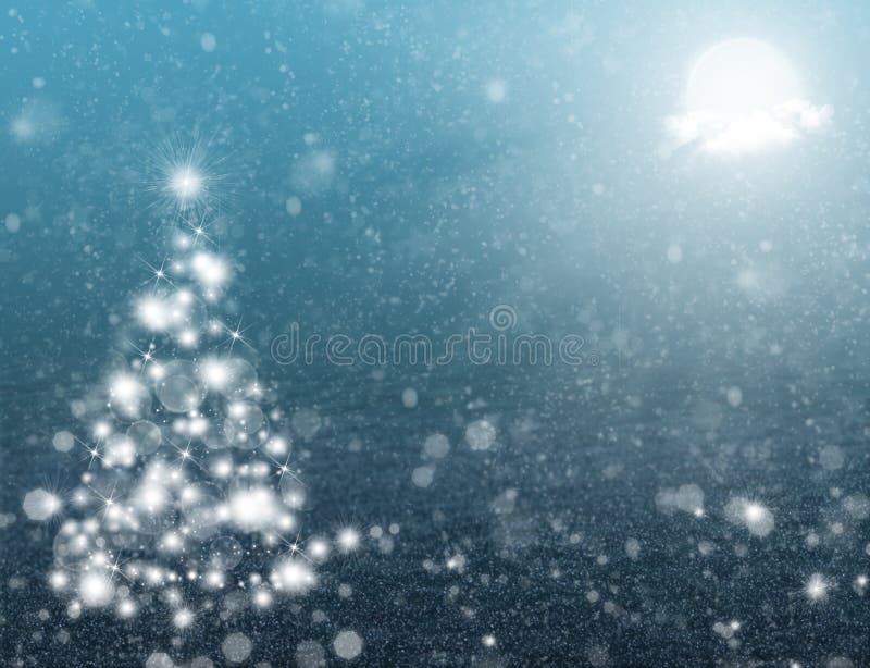 Silhouettes of Trees on a Snowy Blue Background. Stock Vector ...