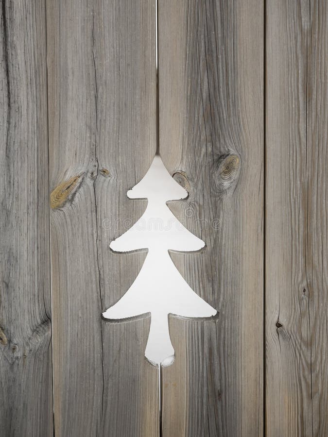 Christmas Tree Motif in Wooden Shutter Boards Stock Photo - Image of ...