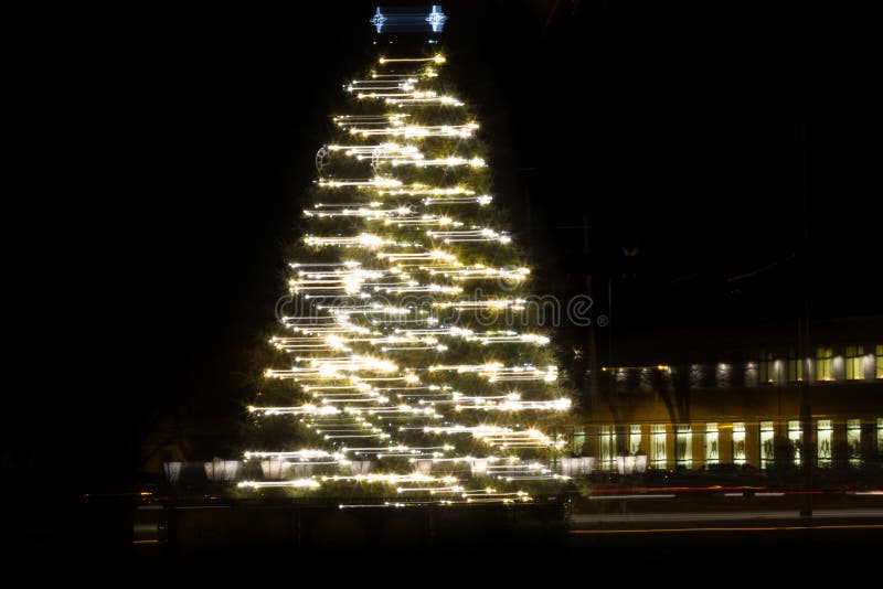 Christmas tree in motion. stock image. Image of december - 92239181