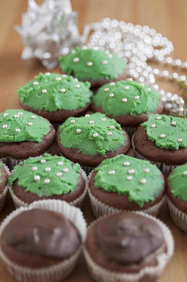 Christmas Tree Muffins stock photo. Image of snack, party - 34981466