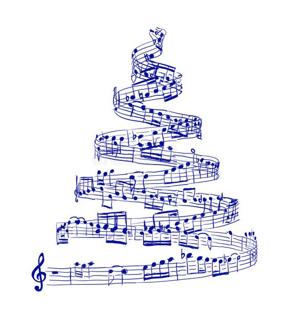 Christmas Tree from Music Notes Stock Vector - Illustration of holiday ...