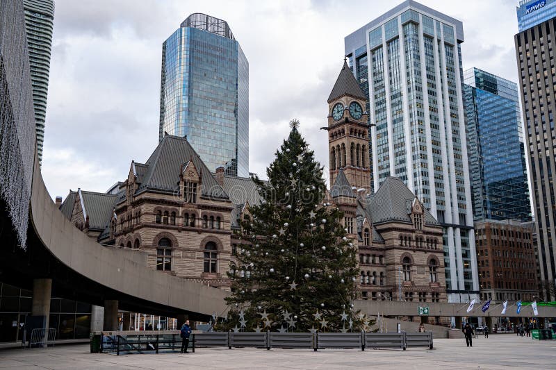 The Christmas Tree in Nathan Phillips Square. Editorial Image - Image ...