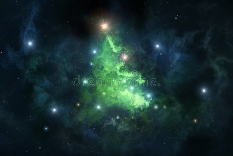Christmas tree nebula stock illustration. Illustration of concept ...