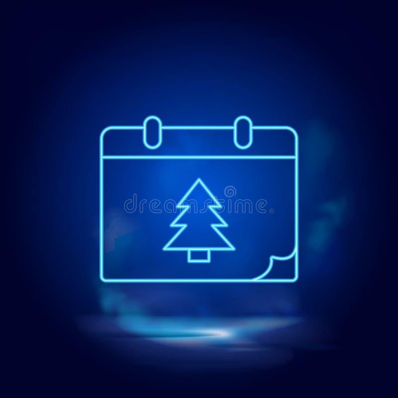 Christmas, Tree Neon Icon. Smoke Effect Neon Style Vector Icons. Stock ...