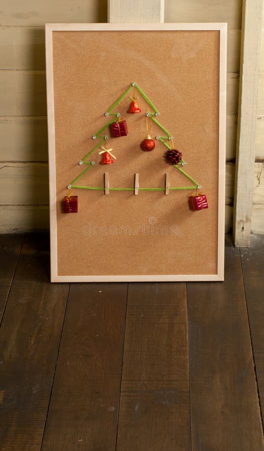 Christmas Tree on Noticeboard Stock Photo - Image of christmas ...