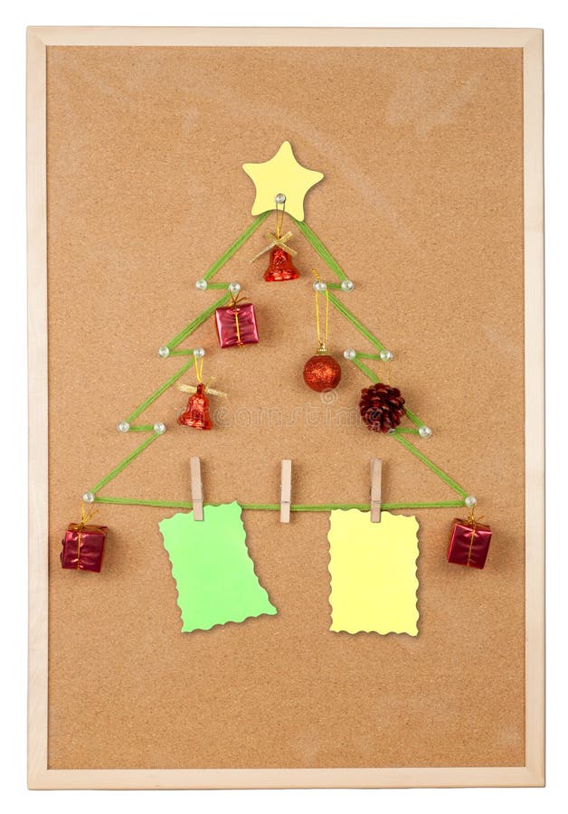 Christmas Tree on Noticeboard Stock Photo - Image of stick, reminder ...