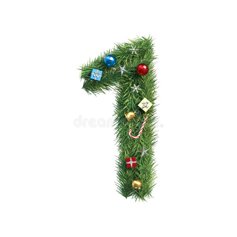 Christmas tree Number 1 stock illustration. Illustration of happy ...