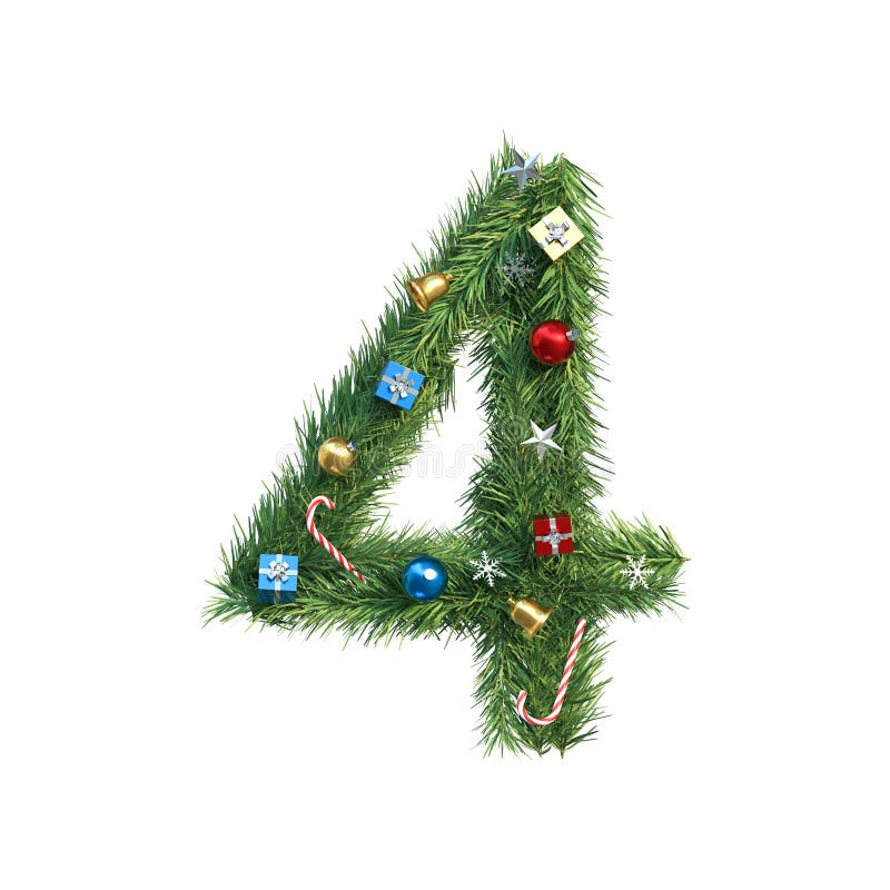 Christmas tree Number 4 stock illustration. Illustration of design ...