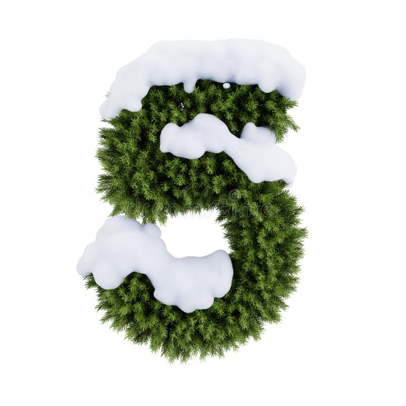 Christmas Tree Letter I Snow Stock Illustration - Illustration of merry ...