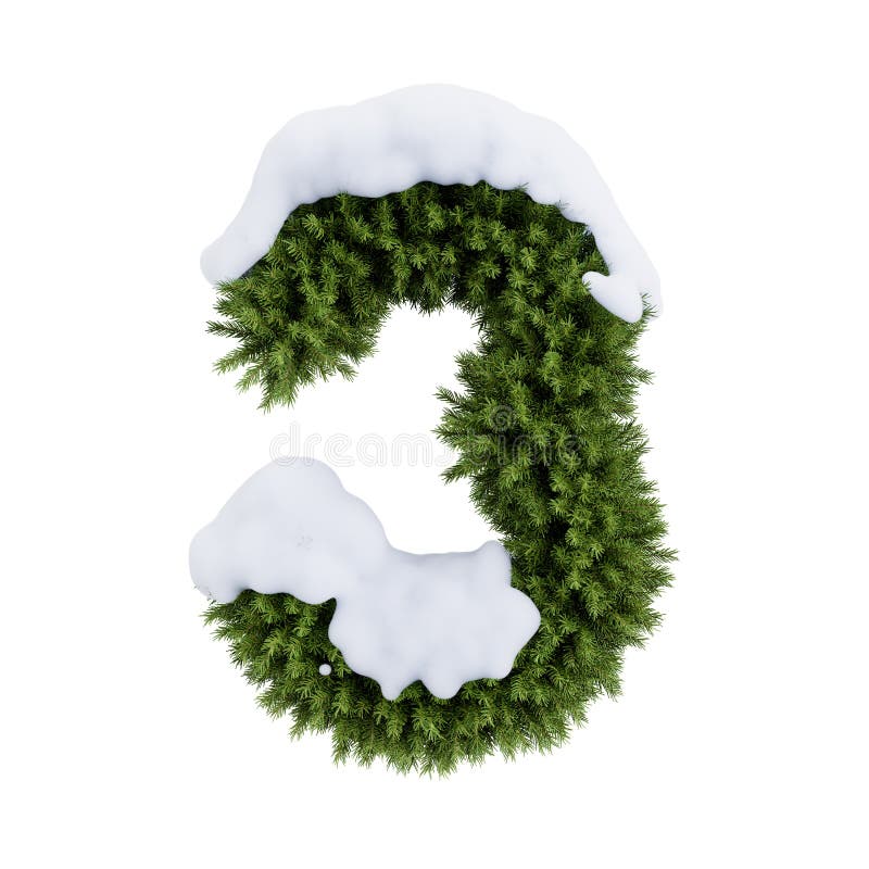 Winter Alphabet Number 3 Three Stock Illustrations – 52 Winter Alphabet ...