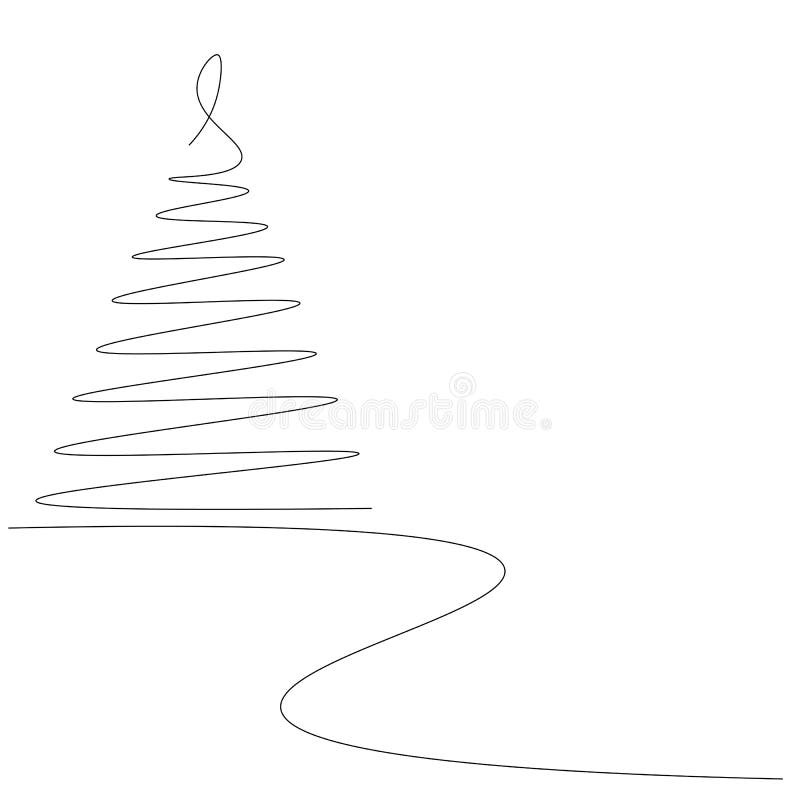 Christmas Tree One Line Drawing Stock Illustrations – 1,402 Christmas ...