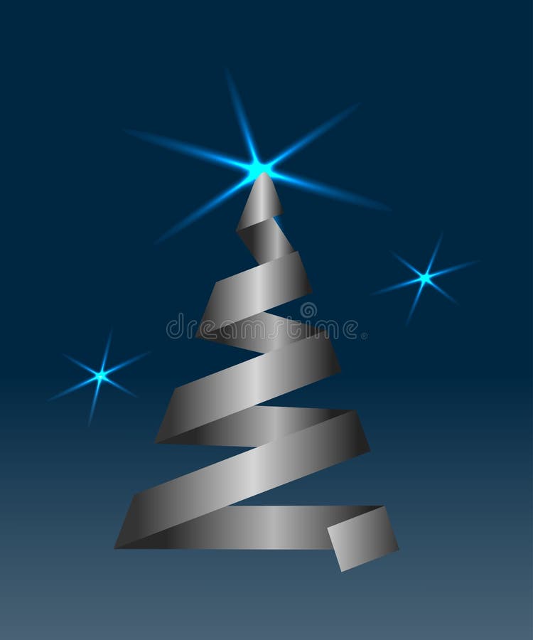 Christmas Tree. Original Silver Christmas Tree on Background of the ...