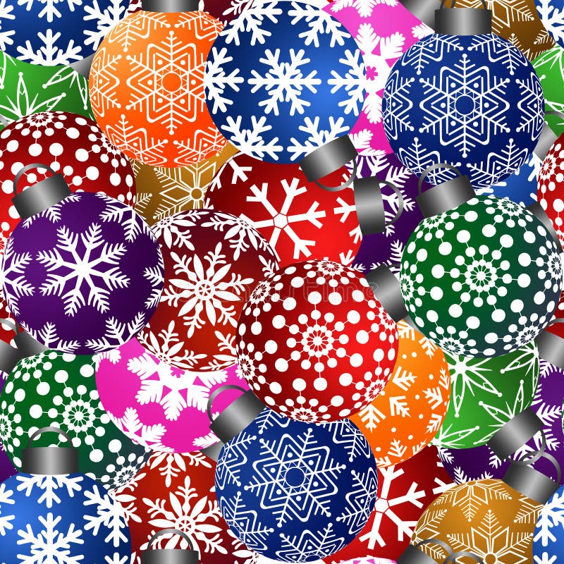 Christmas Tree Ornaments Seamless Tile Background Stock Illustration ...