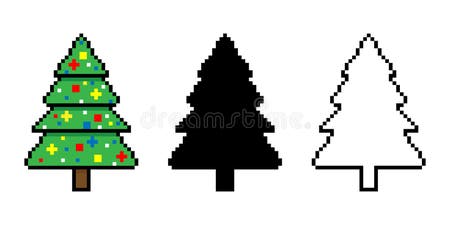 Christmas Tree Pixel Art Stock Illustrations – 1,971 Christmas Tree ...