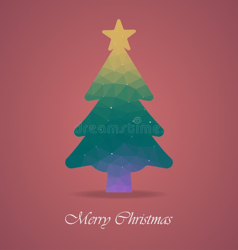 Christmas Tree with Polygon Stock Vector - Illustration of concept ...