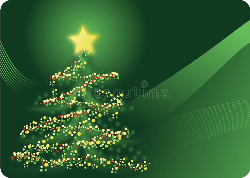 Christmas tree postcard stock illustration. Illustration of shape ...