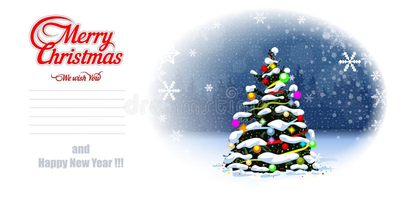 Christmas Tree Postcard. EPS 10 Vector Graphics Stock Vector ...