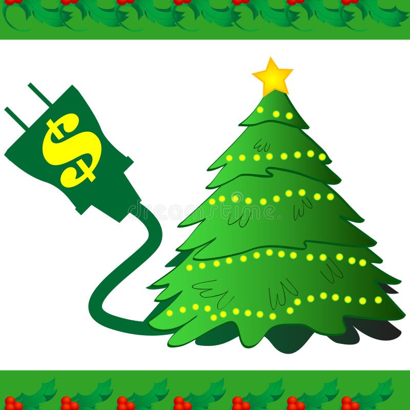 Christmas Tree Power Icon stock illustration. Illustration of idea ...