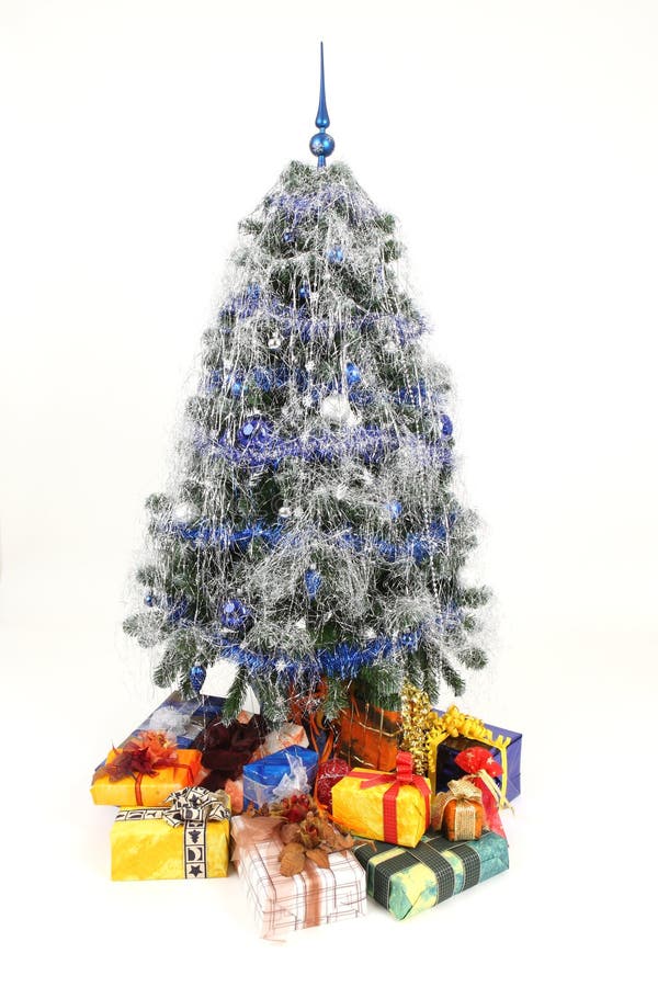 Christmas Tree and Presents Stock Image - Image of gold, holiday: 7002257