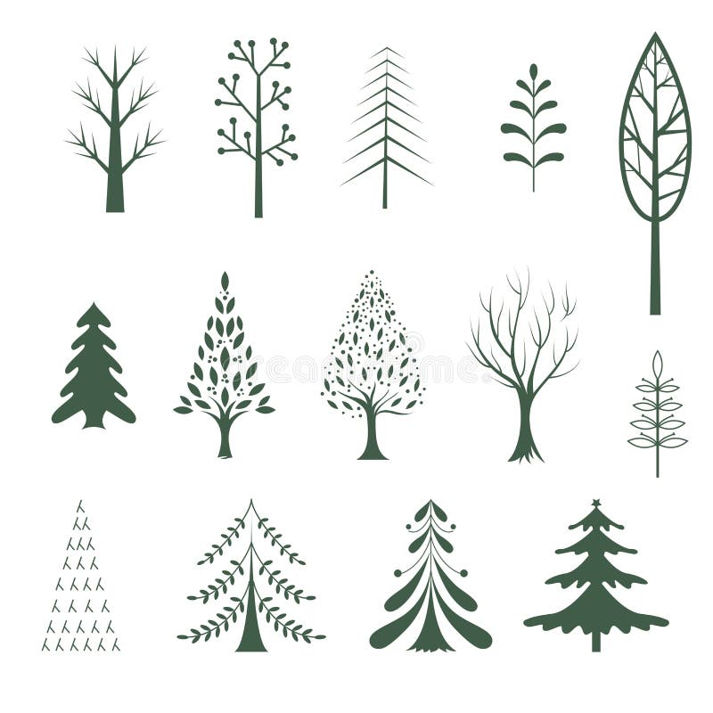 Christmas Tree Profile Design Stock Vector - Illustration of christmas ...