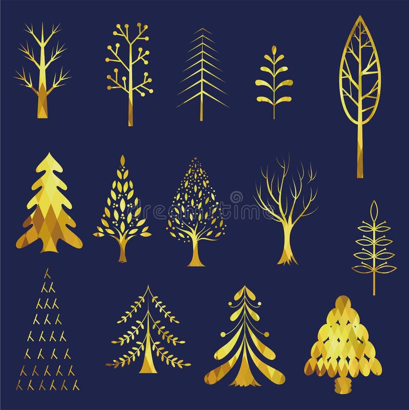 Christmas Tree Profile Design Stock Vector - Illustration of holiday ...