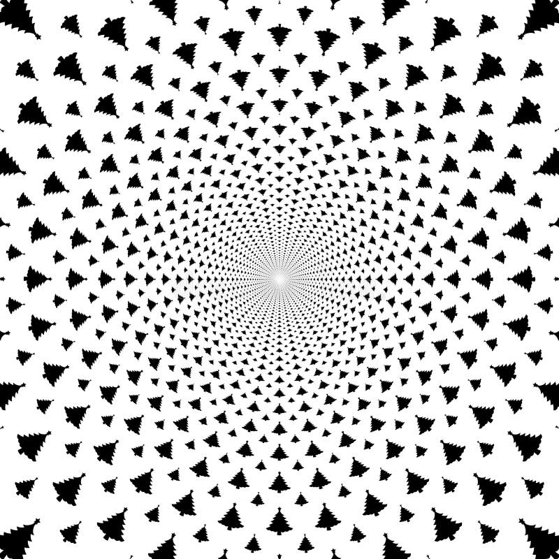 Christmas Tree Psychedelic Optical Spin Illusion Background Stock ...