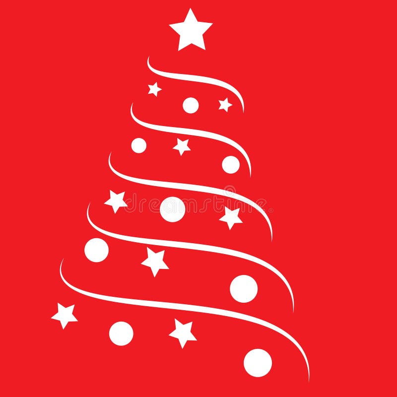 Christmas Tree on Red Background Vector Illustration Stock Illustration ...