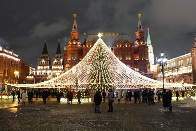 Christmas Tree on Red Square. Moscow, Russia Editorial Photography ...