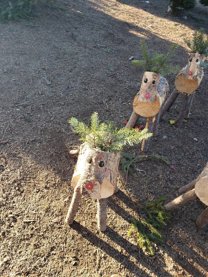 Christmas tree reindeer editorial stock photo. Image of miniature ...
