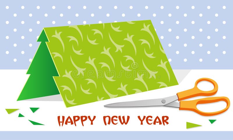 Christmas tree, scissors stock vector. Illustration of design - 22514530