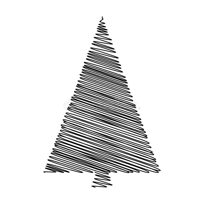 Christmas Tree Scribble Vector Isolated on White Background Stock ...