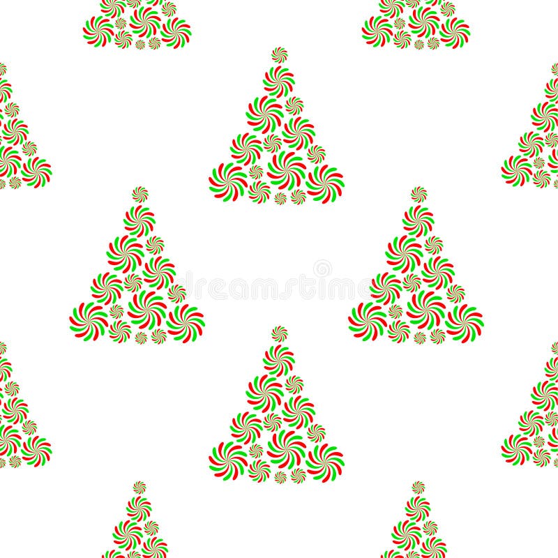 Christmas Tree Seamless Pattern. Stock Vector - Illustration of green ...