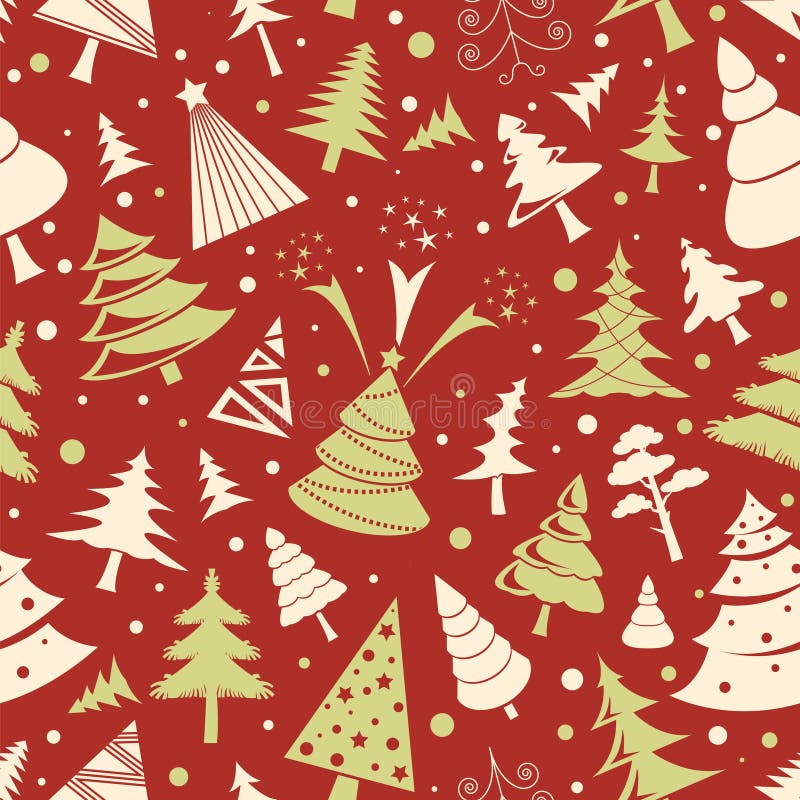 Christmas Tree Seamless Pattern. Flat Design Stock Vector ...
