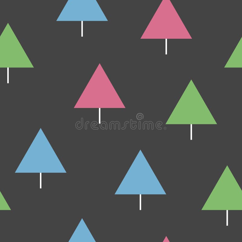 Christmas Tree Seamless Pattern with Triangles Stock Vector ...