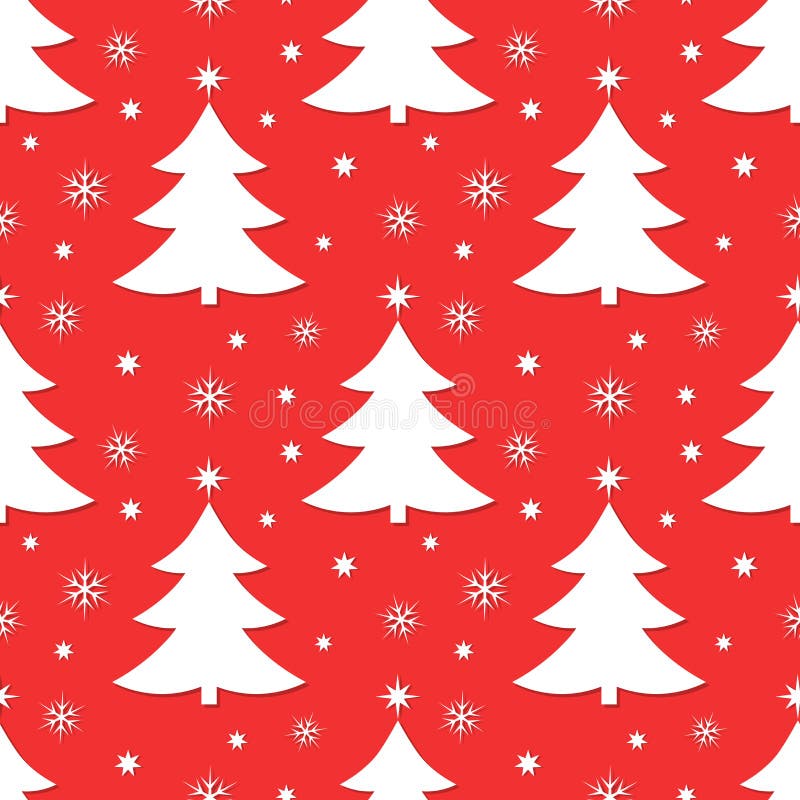Christmas Tree Seamless Pattern Stock Vector - Illustration of simple ...