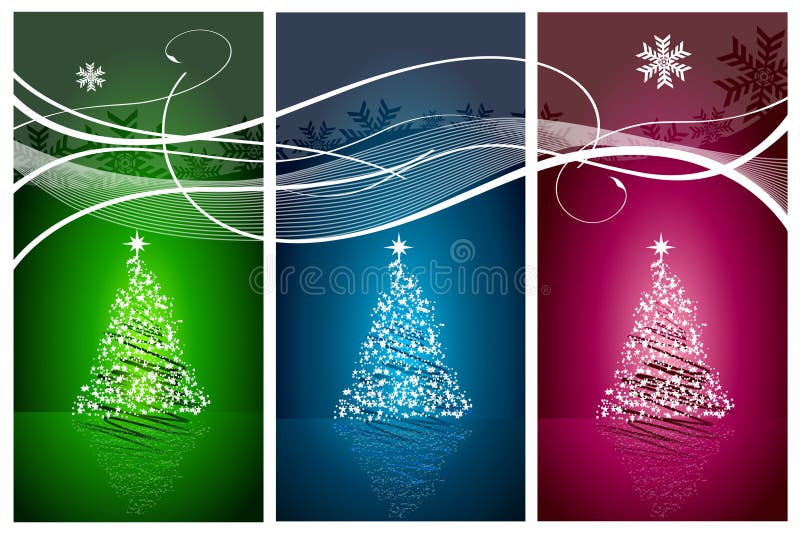Christmas Tree Set Vector Background Stock Vector - Illustration of ...