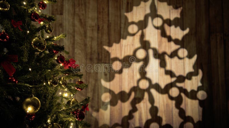 Christmas Tree Shadow on the Wall Stock Photo - Image of celebrate ...