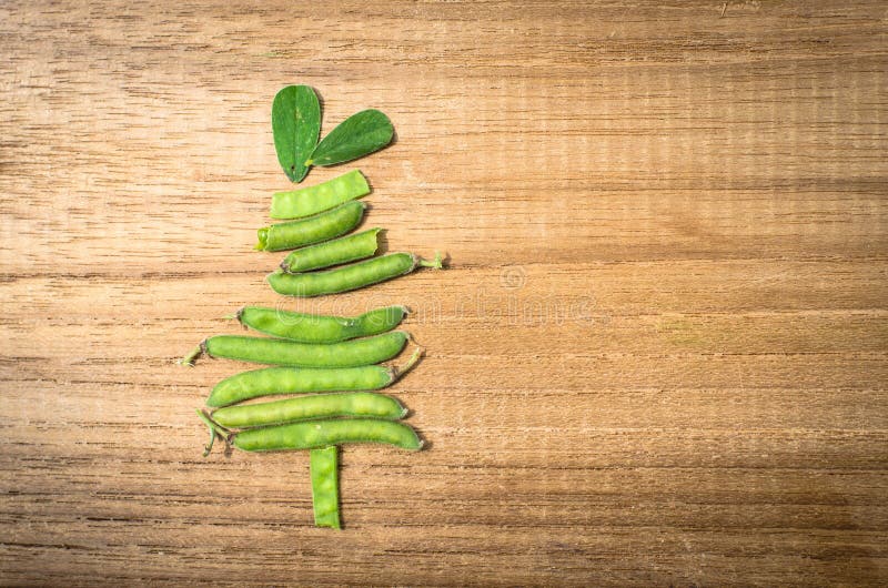Christmas Tree Shape by Grass on Wooden Wall. Stock Image - Image of ...