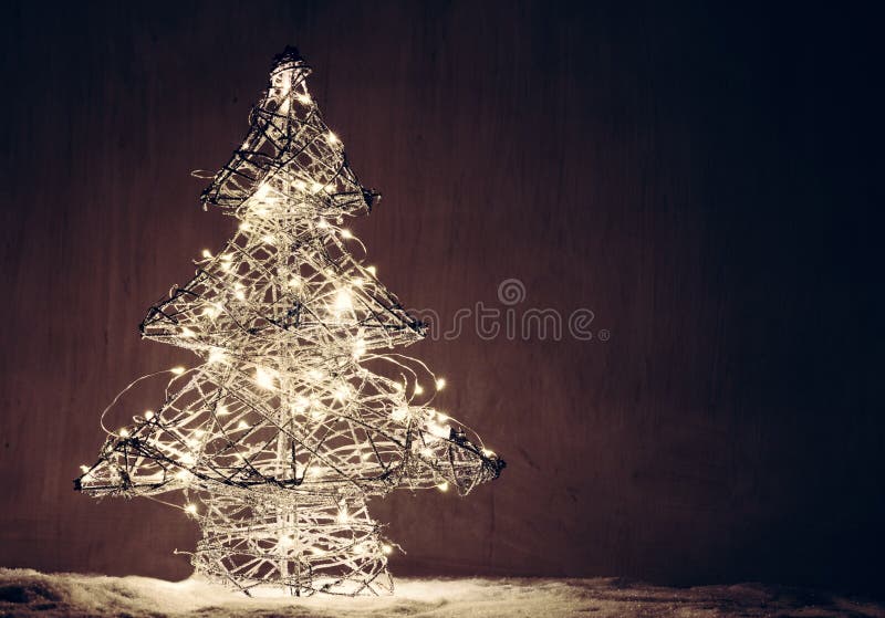 Christmas Tree Shape Made of Lights. Stock Image - Image of elegant ...