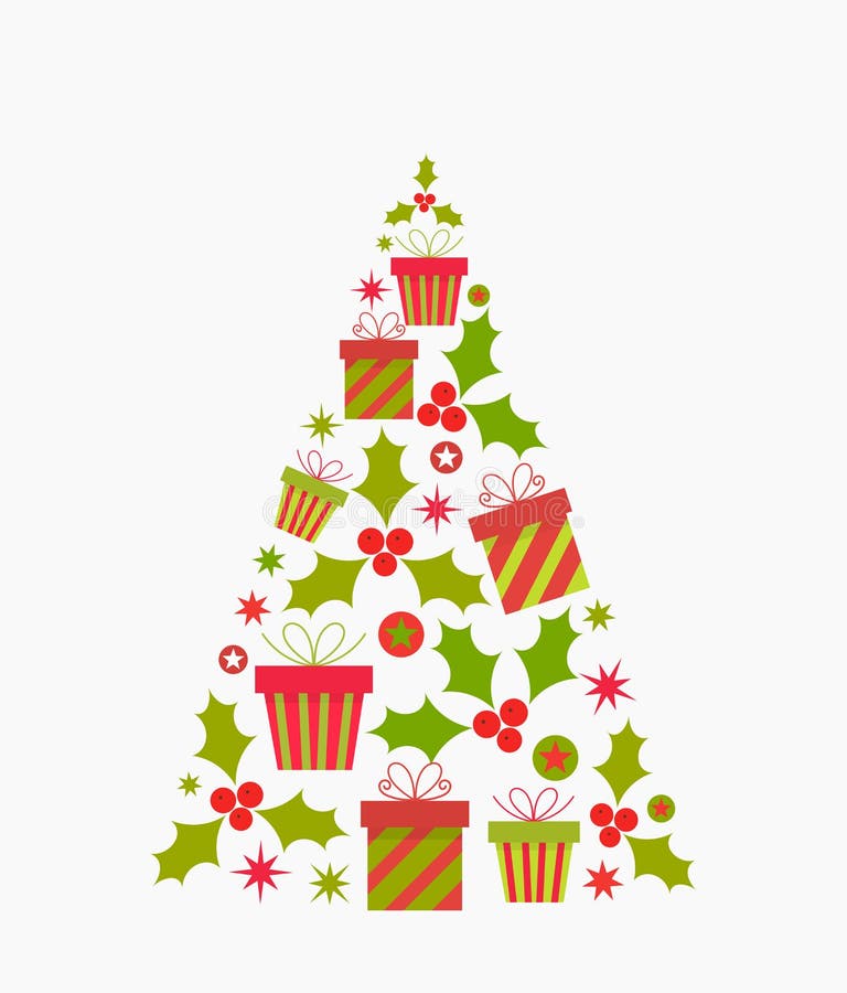 Christmas tree shape stock vector. Illustration of green - 97746968