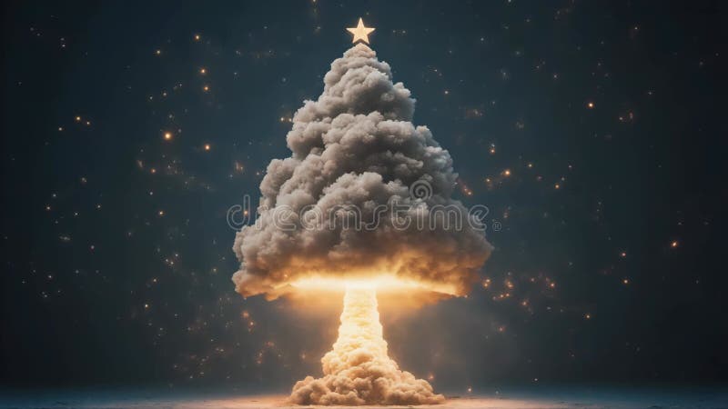 Christmas Tree Shaped Nuclear Explosion Emits Glowing Clouds and Sparks ...