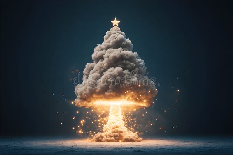 Christmas Tree Shaped Nuclear Explosion Emits Glowing Clouds and Sparks ...