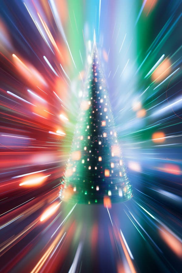 A Christmas Tree is Shown in Motion with Bright Lights Stock ...