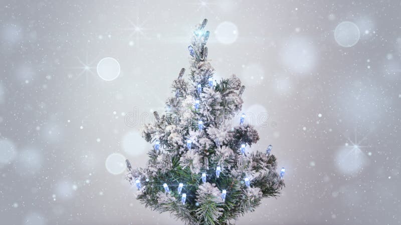 Christmas Tree and Silver Sparkles Lights Stock Illustration ...