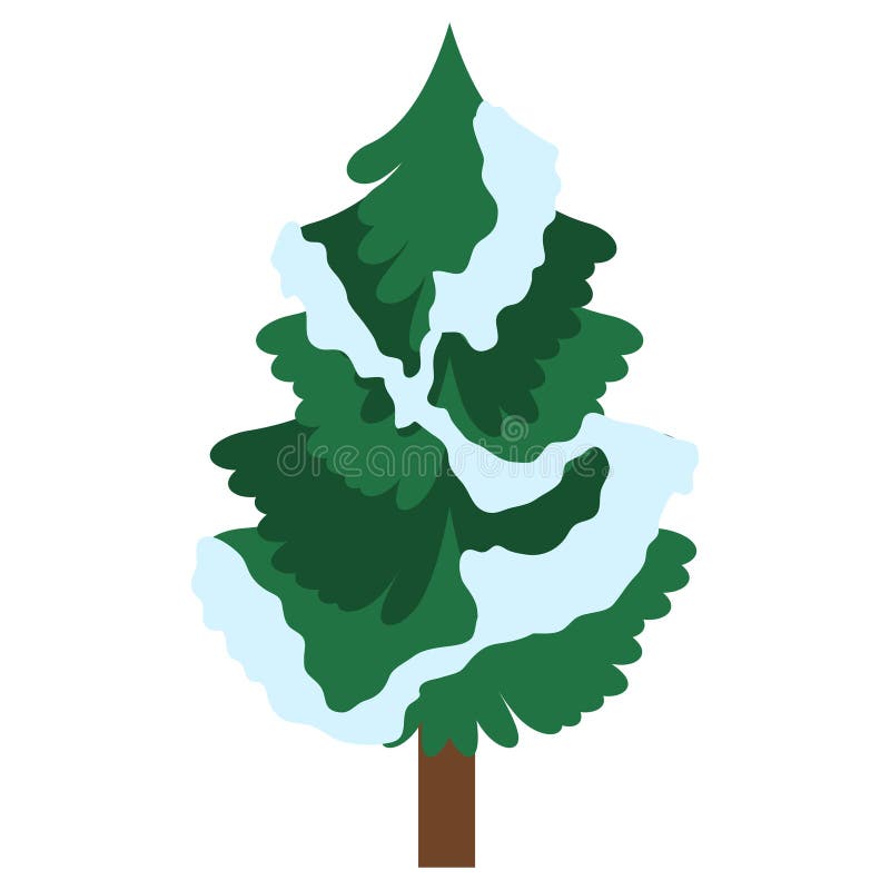 Christmas Tree with Snow Cap Illustration Stock Vector - Illustration ...