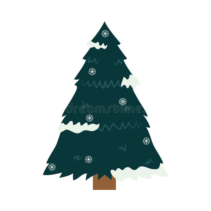 Christmas tree with snow stock vector. Illustration of christmas ...