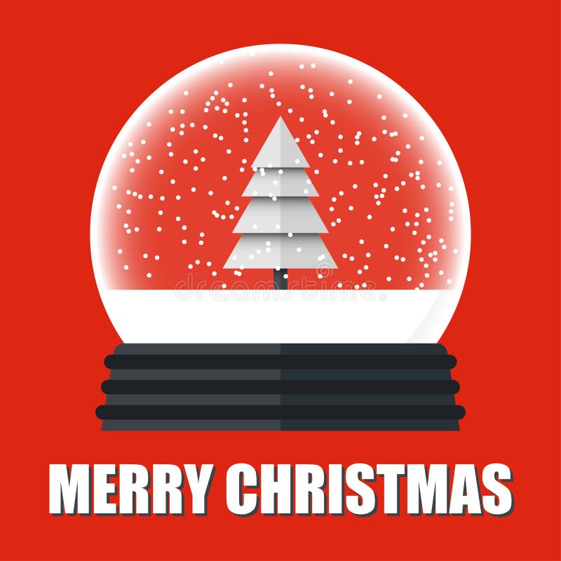 Christmas Tree in a Snow Glass Isolated Vector Stock Vector ...