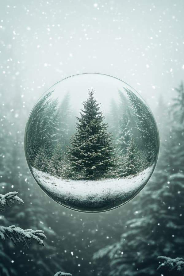 Christmas Tree Snow Globe stock photo. Image of frosty - 378628172