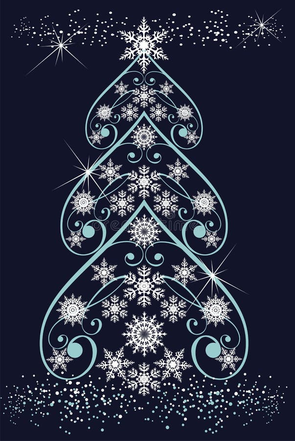 Christmas Tree from Snowflakes Stock Vector - Illustration of group ...